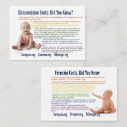 Intactivism info cards | Zazzle
