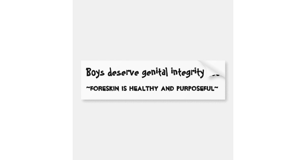 intactivist bumper sticker | Zazzle