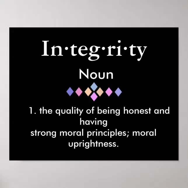 Integrity - Definition poster | Zazzle
