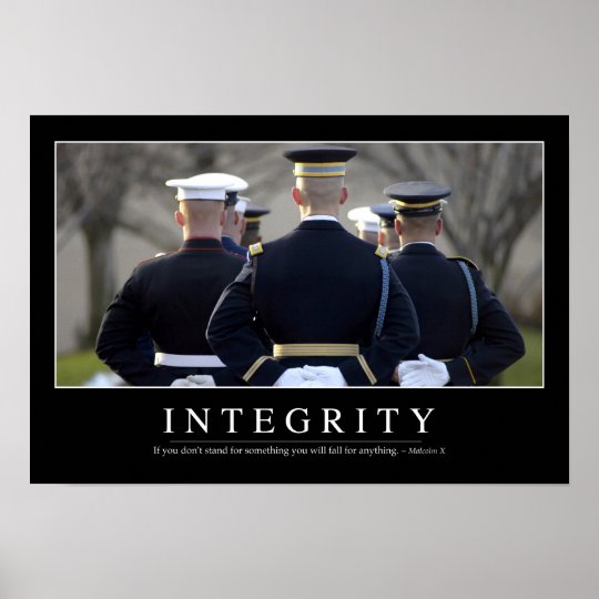 Integrity: Inspirational Quote Poster | Zazzle.com