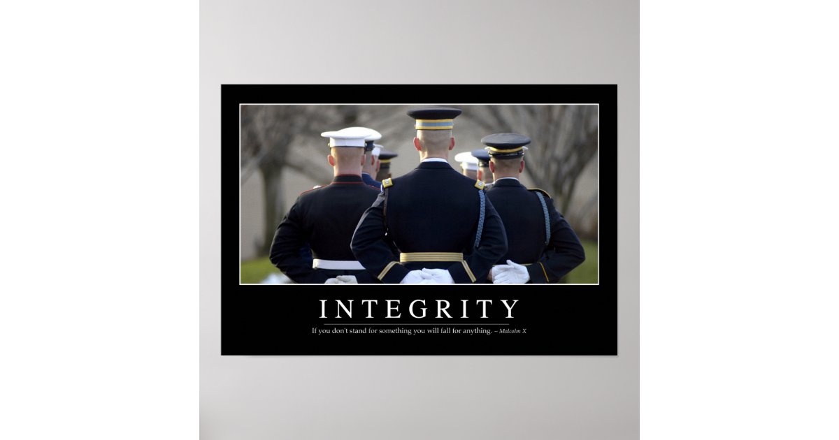 Integrity: Inspirational Quote Poster | Zazzle