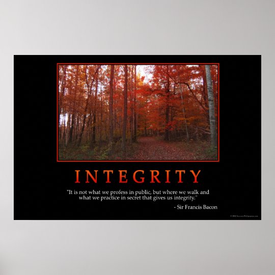 Integrity Poster | Zazzle.com