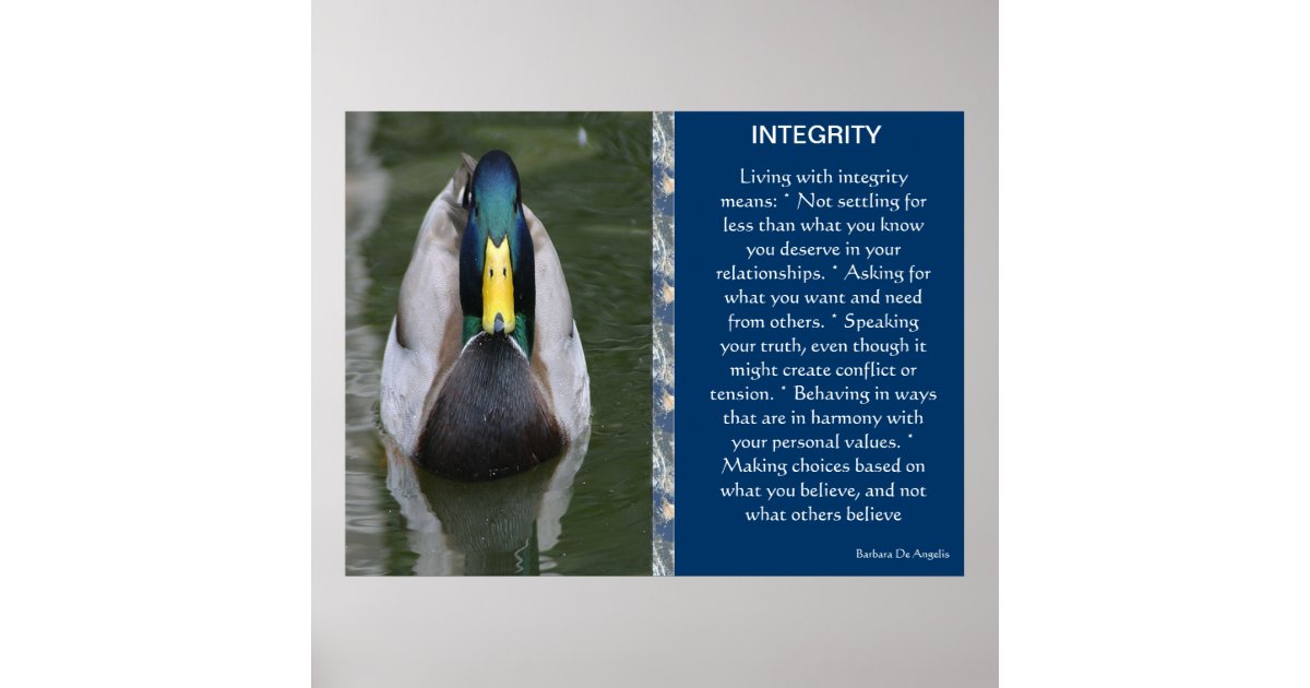INTEGRITY Posters | Zazzle