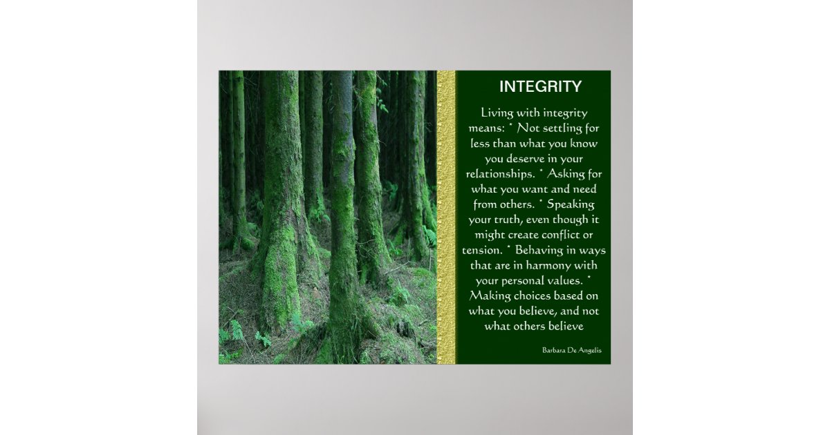 INTEGRITY Posters 9 | Zazzle
