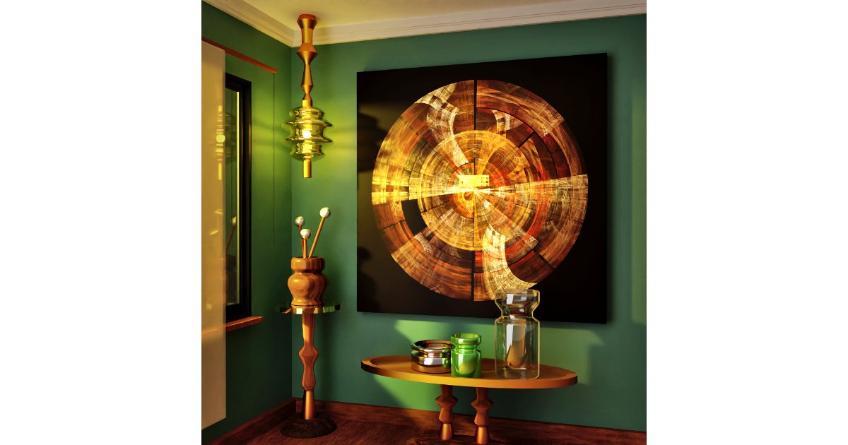 Integrity Radial Abstract Art in Warm Gold Tones Canvas Print | Zazzle