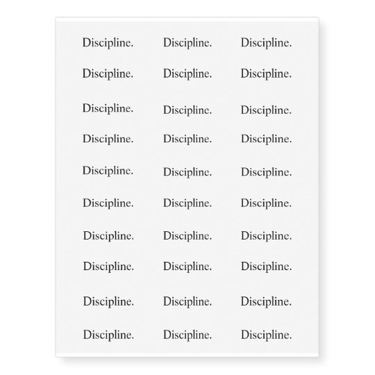 Intention "Discipline" Temporary Tattoos | Zazzle.com