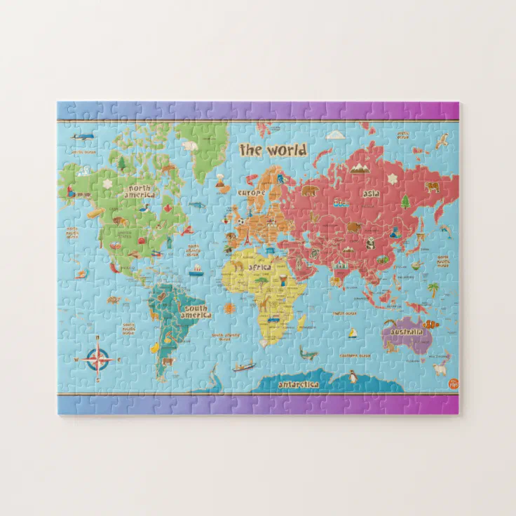 Interactive World Map Jigsaw Puzzle | Zazzle