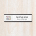 Interchangeable Door Name Plate with Logo Black | Zazzle