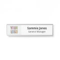 Interchangeable Door Name Plate with Logo Black | Zazzle