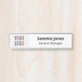 Interchangeable Door Name Plate with Logo Black | Zazzle