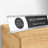Interchangeable Office Door Name Plate with Logo | Zazzle