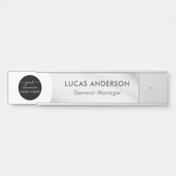 Interchangeable Office Door Silver/Name Plate with Door Sign | Zazzle