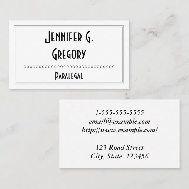 Interesting & Professional Paralegal Business Card | Zazzle
