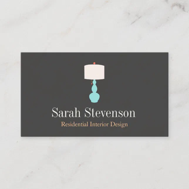 Interior Decorator Lamp Business Card | Zazzle