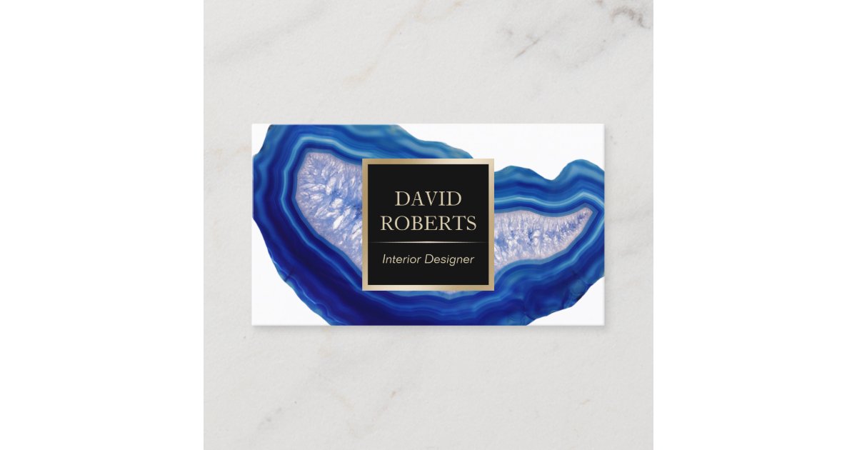 Interior Design Blue Agate Stone Modern Business Card | Zazzle.com
