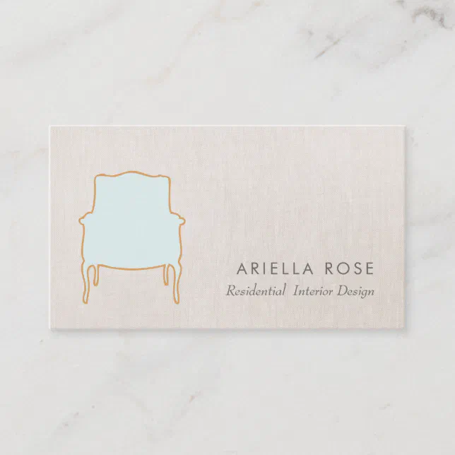 Interior Design French Chair Business Card | Zazzle