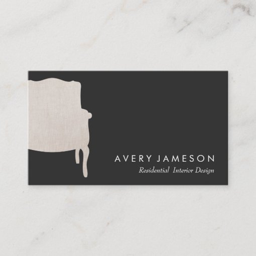 Interior Design French Chair Business Card | Zazzle