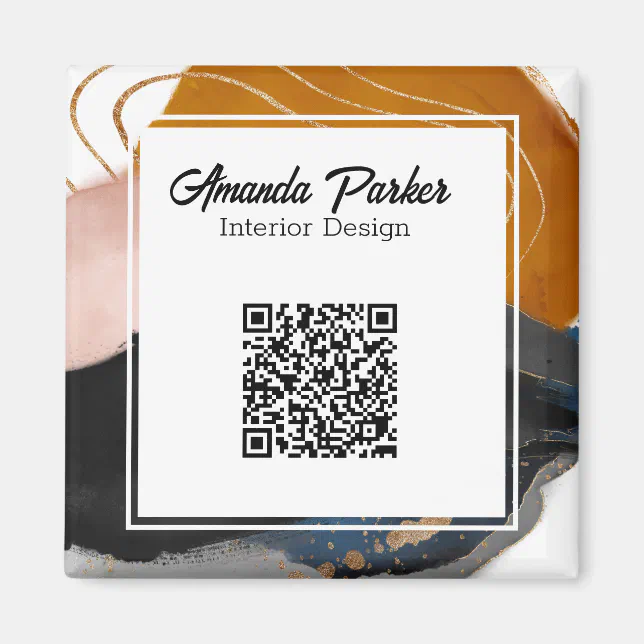 Interior Design Simple Modern Abstract QR Code Bus Magnet | Zazzle