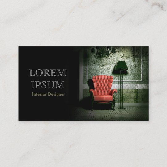 Interior Designer Business Red Chair Card | Zazzle.com