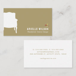 Interior Designer French Chair Business Card | Zazzle