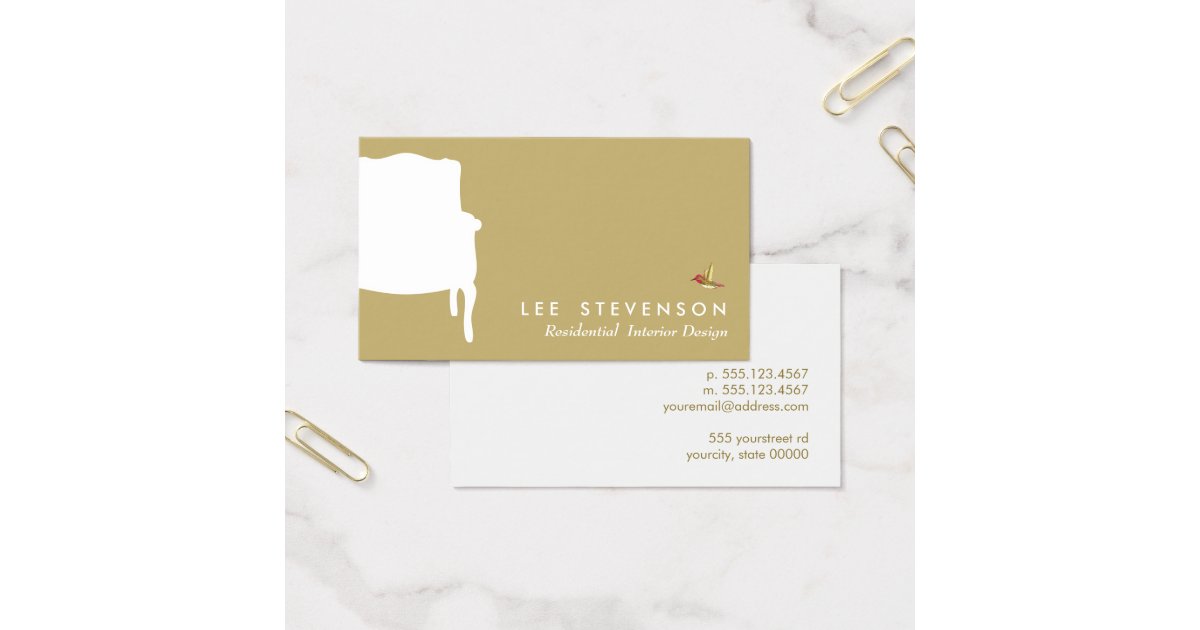 Interior Designer French Chair Business Card | Zazzle