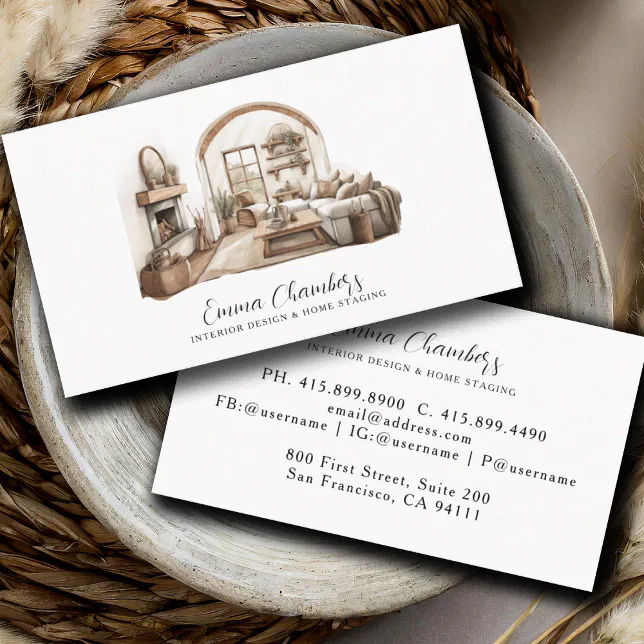 Interior Designer Room Interior Business Card | Zazzle