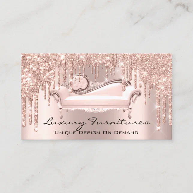 Interior Designer Unique Furnitures Rose Pink Sofa Business Card | Zazzle