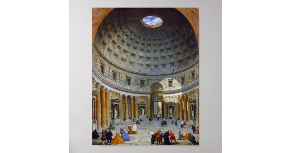 Interior of the Pantheon by Panini - NGA - Poster | Zazzle
