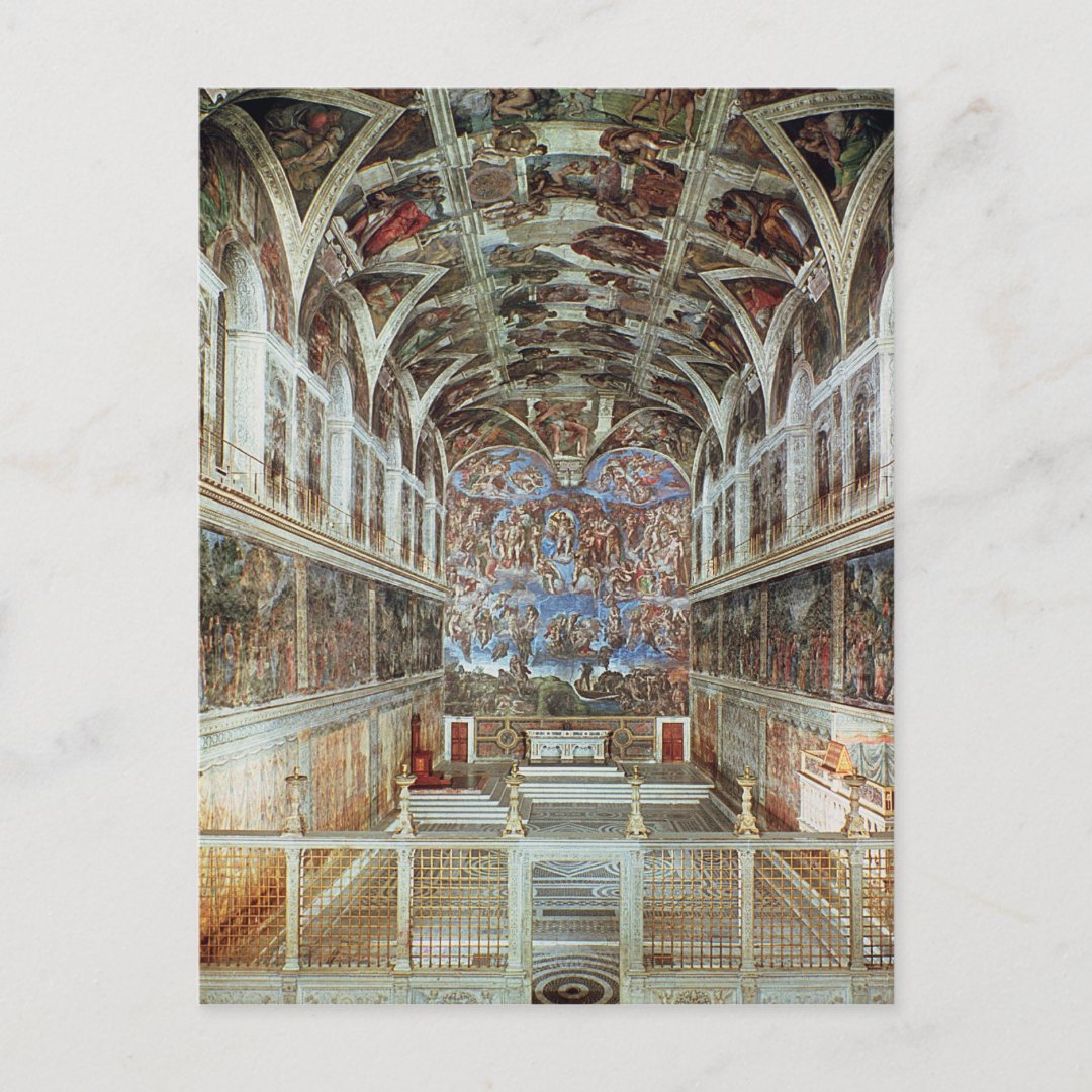 Interior view of the Sistine Chapel Postcard | Zazzle