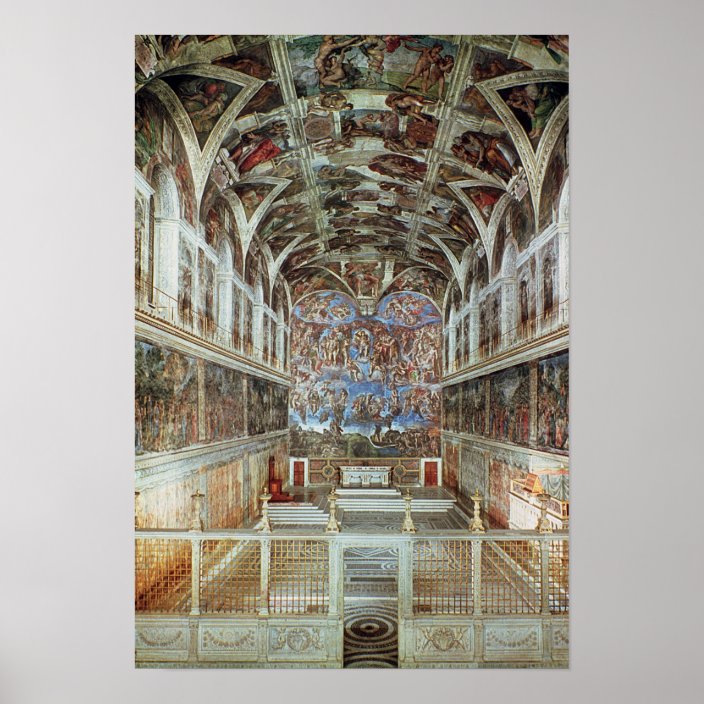 Interior view of the Sistine Chapel Poster | Zazzle.com
