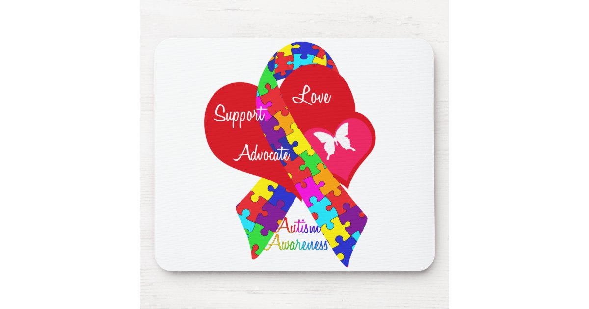 Interlaced Autism Ribbon Mouse Pad | Zazzle