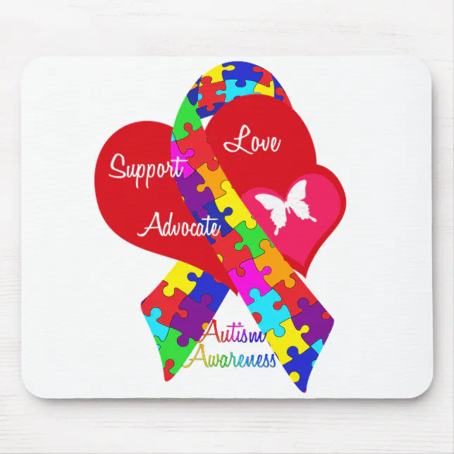 Interlaced Autism Ribbon Mouse Pad | Zazzle