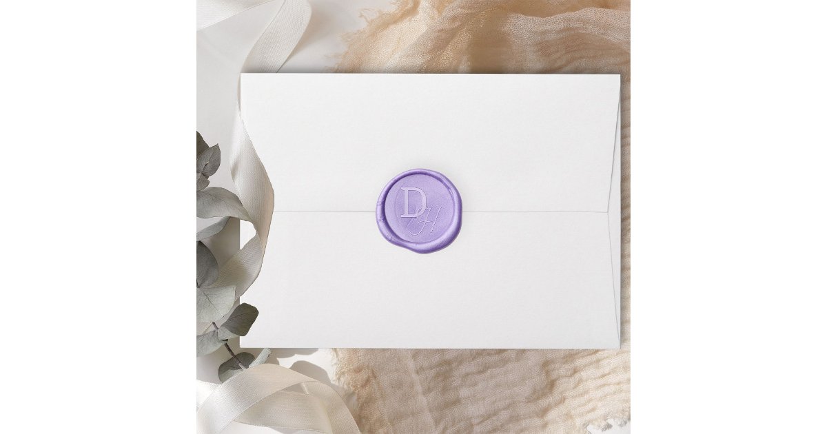 Interlinked Initials Monogrammed Wedding Wax Seal Sticker | Zazzle