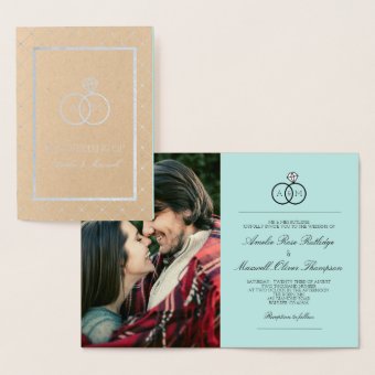 Interlocked Rings - Folded Wedding Invitation | Zazzle