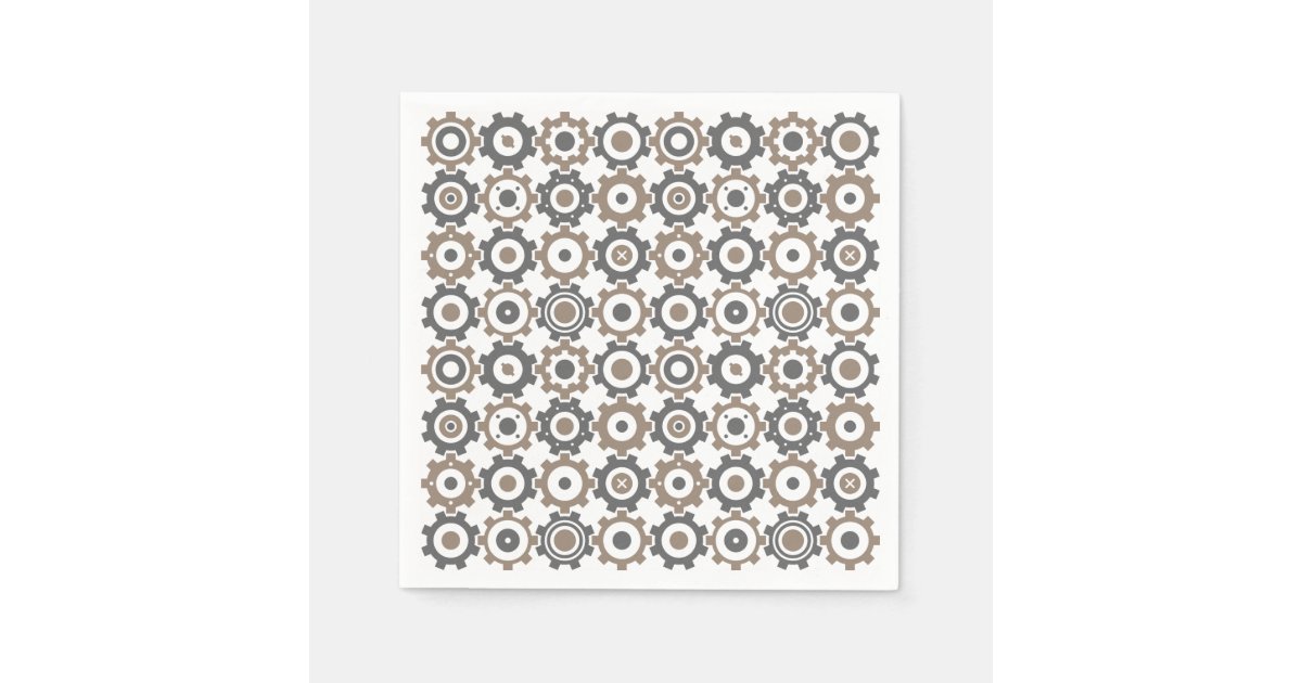 Interlocking Gears Pattern Paper Napkins | Zazzle