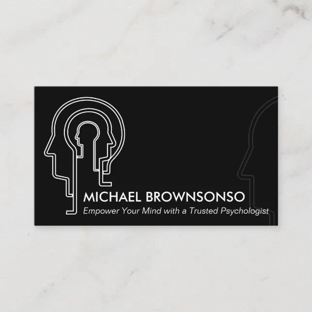 Interlocking Head Silhouette Design Business Card | Zazzle