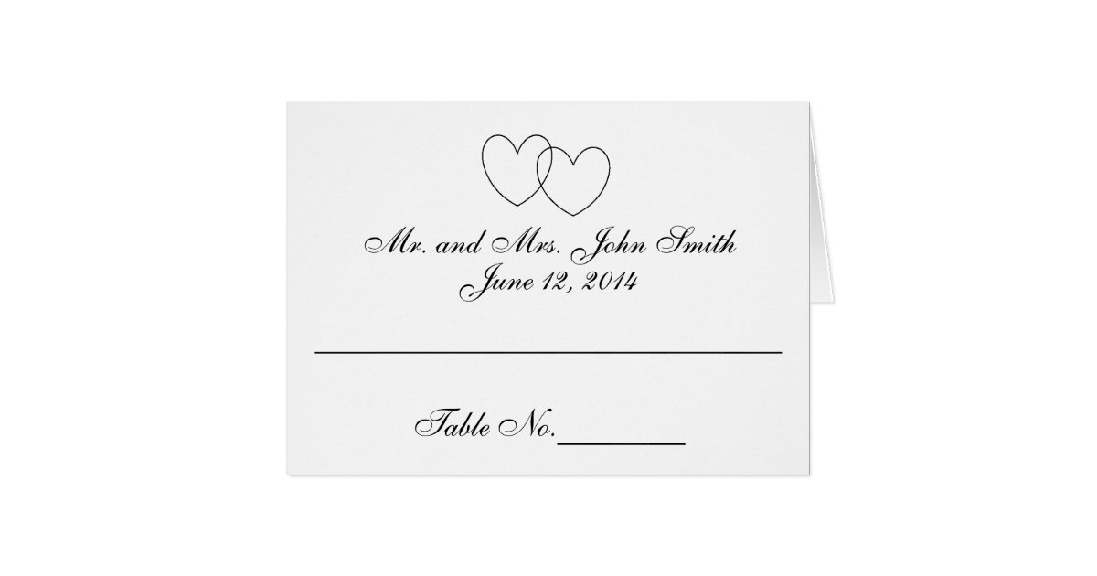 "Interlocking Hearts" Place Cards | Zazzle