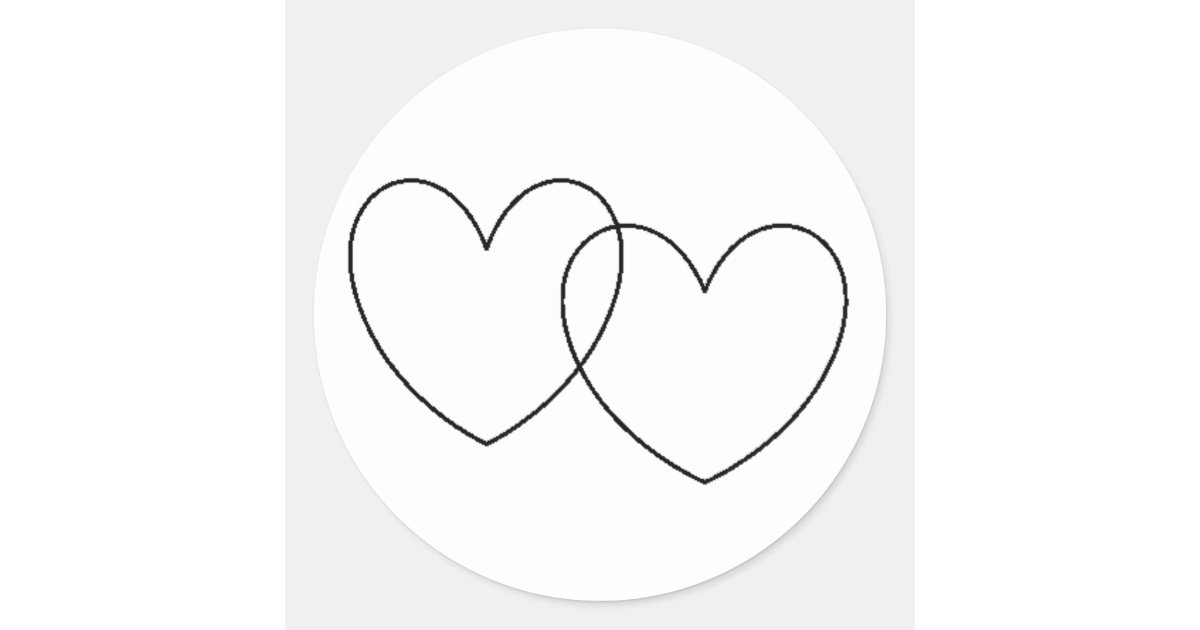 "Interlocking Hearts" Stickers | Zazzle