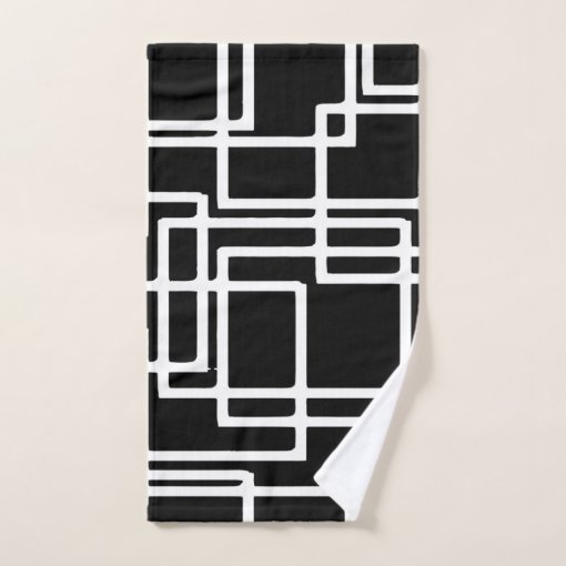Interlocking White Squares Artistic Design Bath Towel Set | Zazzle