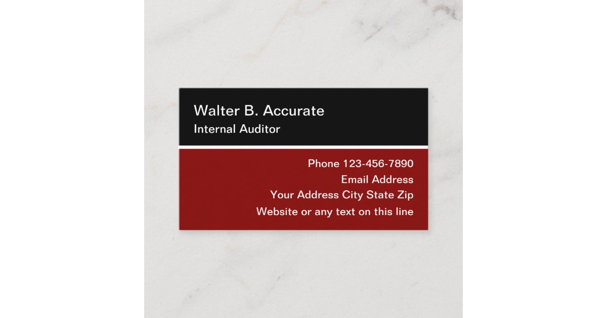 Internal Auditor Business Card | Zazzle