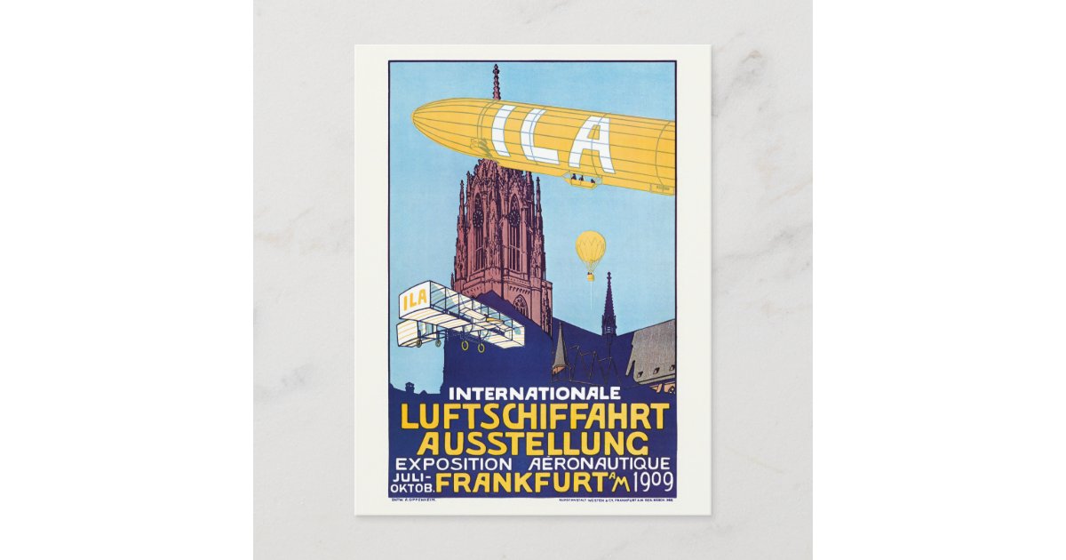 International Aeronautics Exhibition 1909 Poster Postcard | Zazzle
