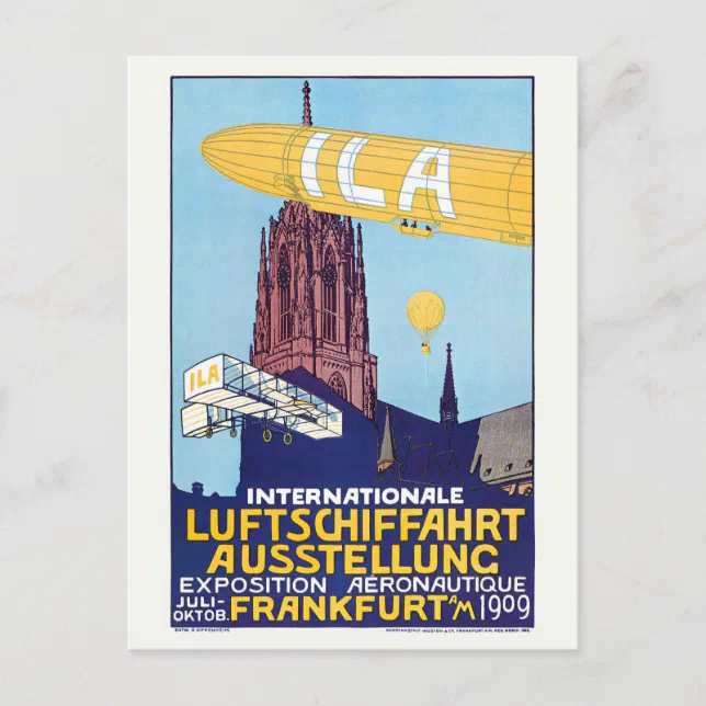 International Aeronautics Exhibition 1909 Poster Postcard | Zazzle