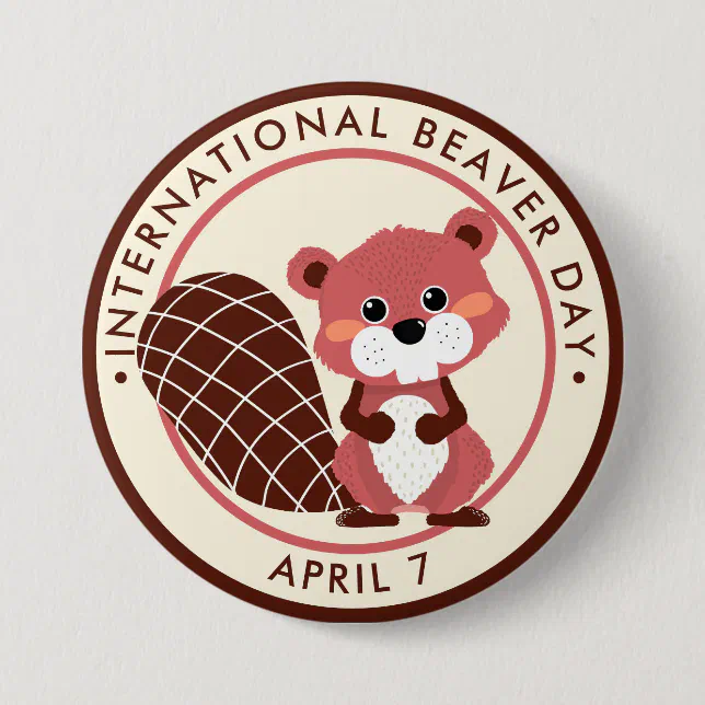 International Beaver Day Button | Zazzle