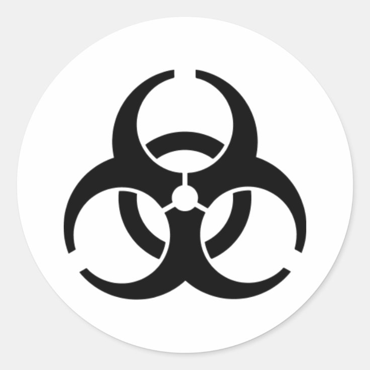 International Biohazard Warning Symbol Classic Round Sticker | Zazzle