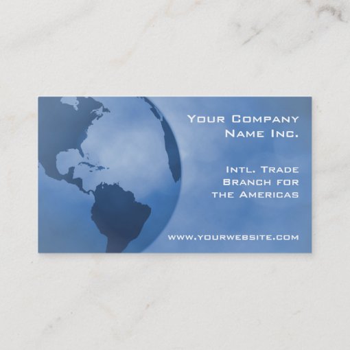 International Business Americas Blue Global Business Card | Zazzle