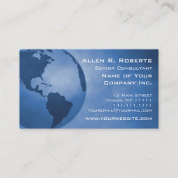 International Business Americas Blue Global Business Card | Zazzle