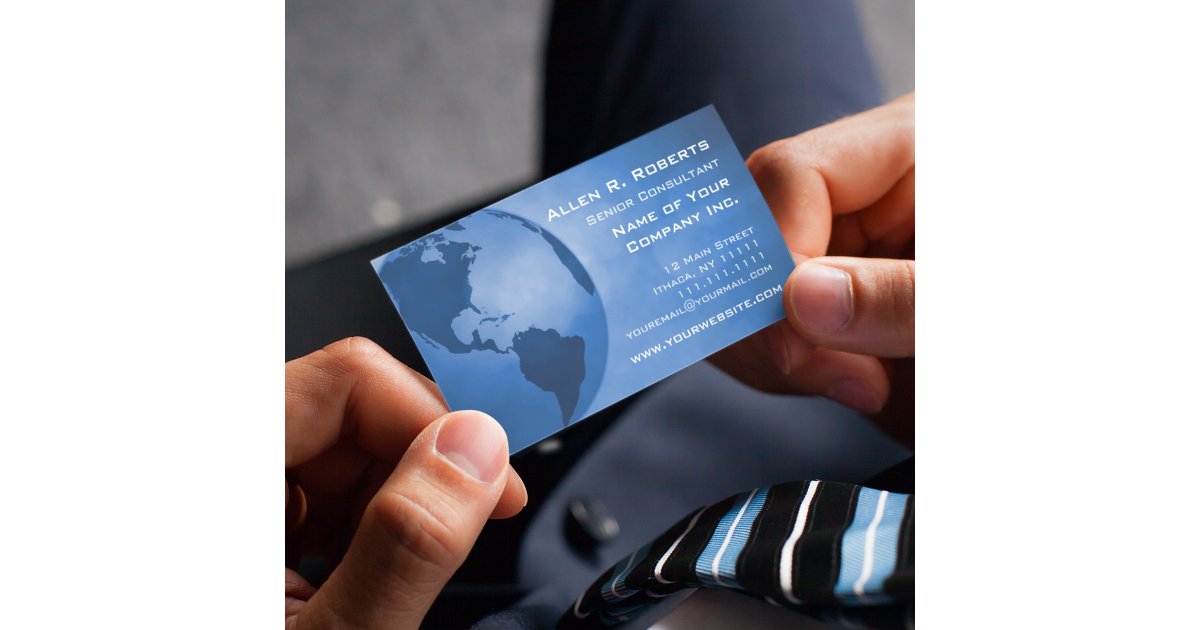 International Business Americas Blue Global Business Card | Zazzle