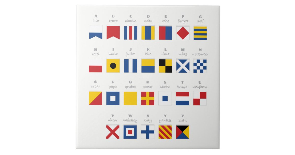International Code of Signals Alphabet Tile | Zazzle