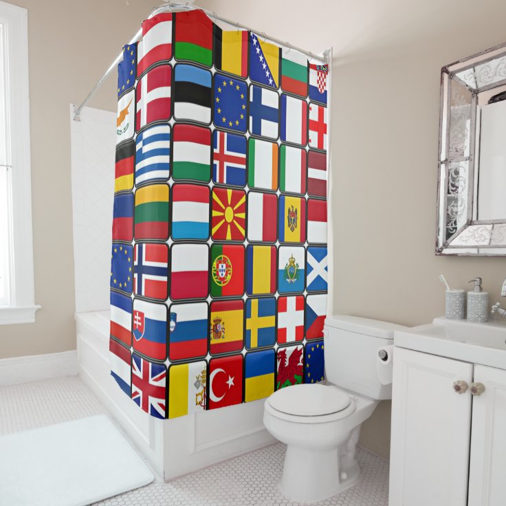 International Flag Collage Shower Curtain | Zazzle