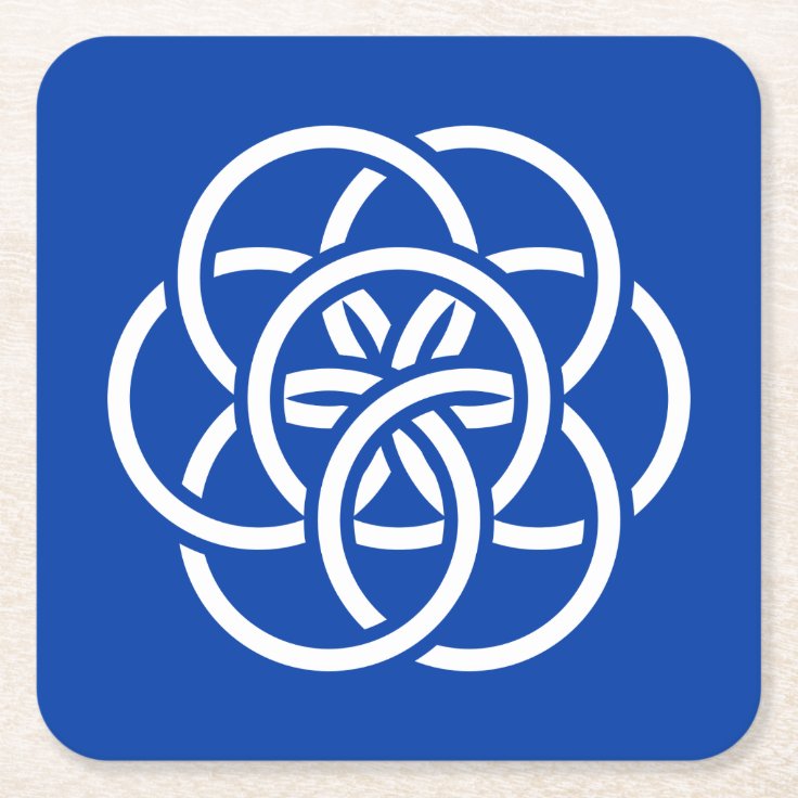 International Flag of Planet Earth Square Paper Coaster | Zazzle